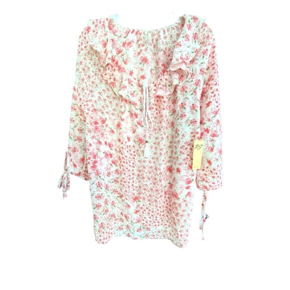 PerSeption Concept | Tops | Perception Concept Floral Ruffled 34 Sleeve ...